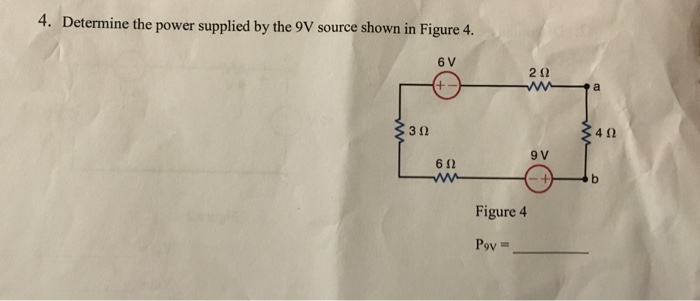 Solved Determine the power supplied by the 9V source shown | Chegg.com