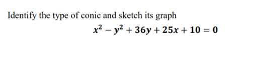 Solved Identify the type of conic and sketch its graph x2 - | Chegg.com
