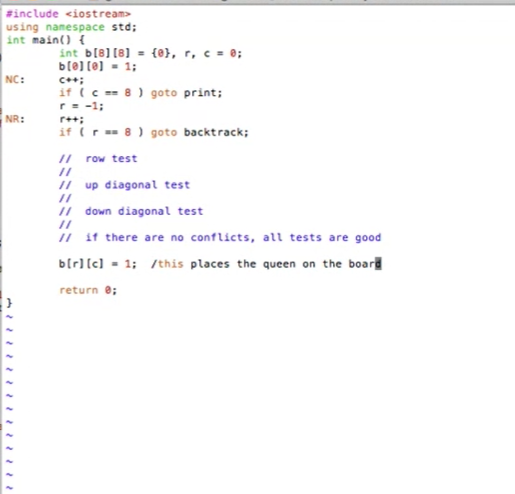 Solved Complete the 8 queens 2 dimensional array program | Chegg.com