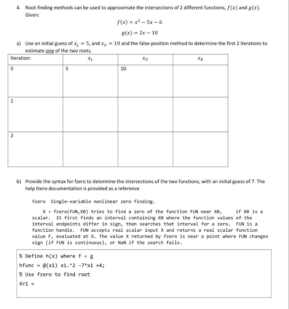 Solved 4. Root-finding methods can be used to approximate | Chegg.com
