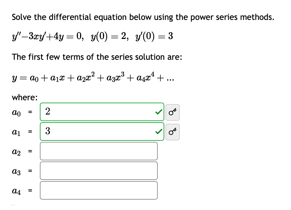 Solve the differential equation below using the power | Chegg.com