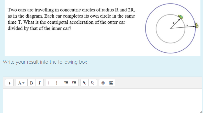 Solved Two cars are travelling in concentric circles of | Chegg.com