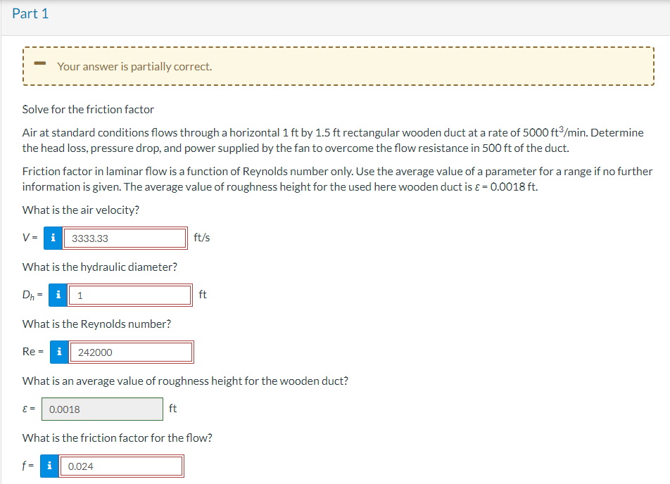 Solved Solve for the friction factor Air at standard | Chegg.com