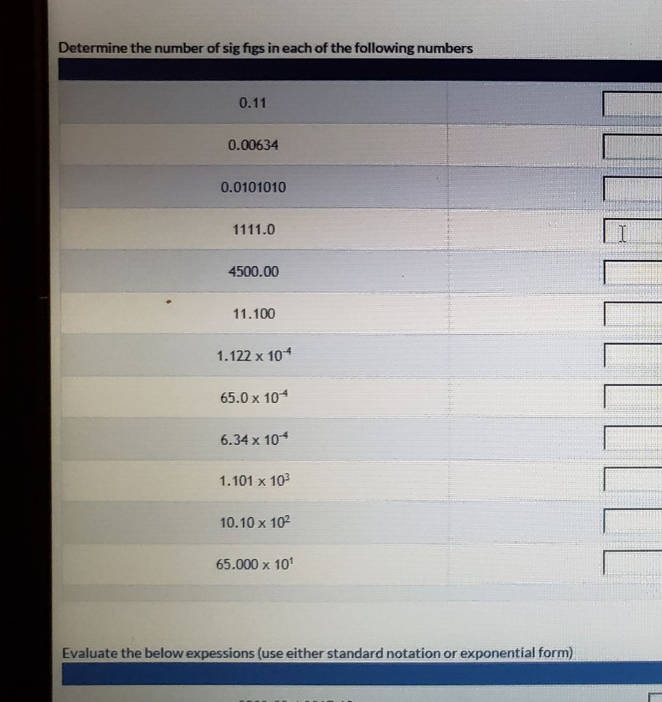 Solved Determine the number of sig figs in each of the | Chegg.com