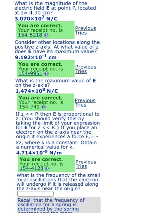Solved What is the frequency of the small axial oscillations | Chegg.com