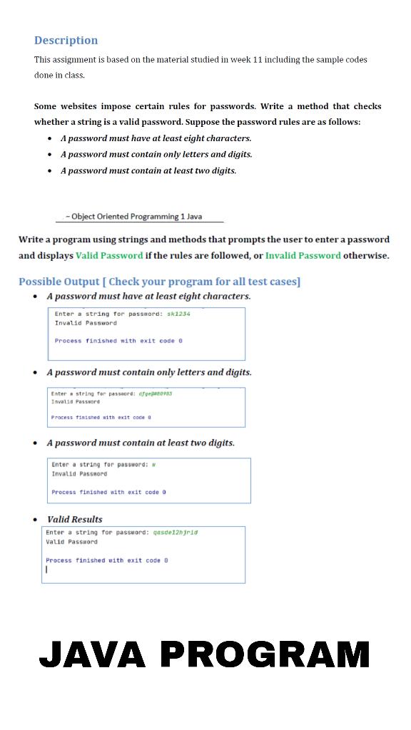 Solved Description This assigmment is based on the material | Chegg.com