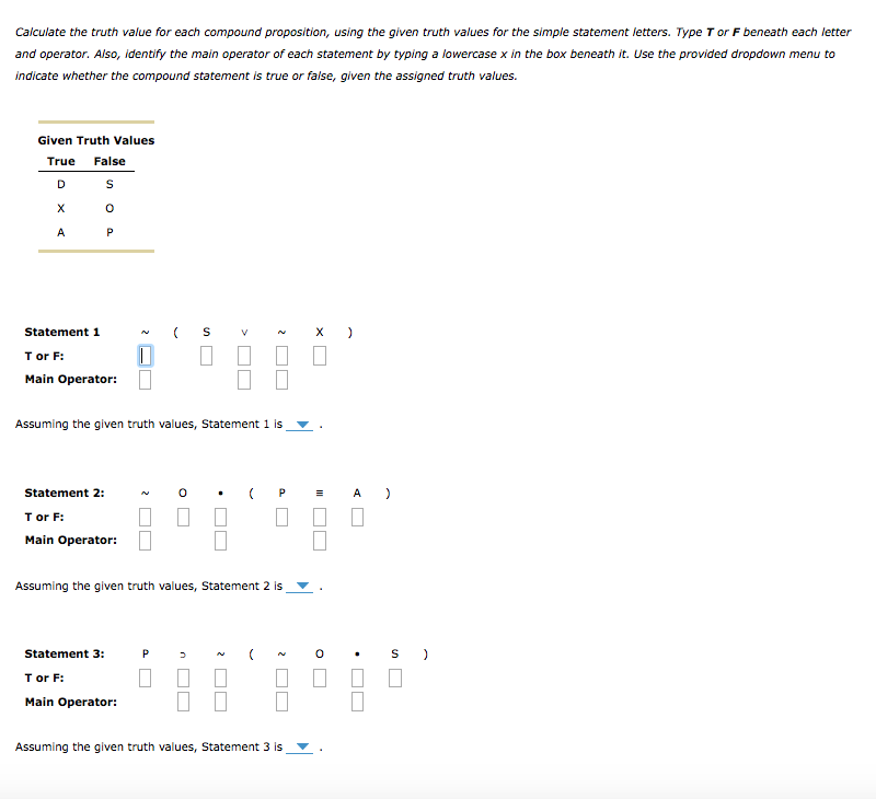 Solved Calculate the truth value for each compound | Chegg.com