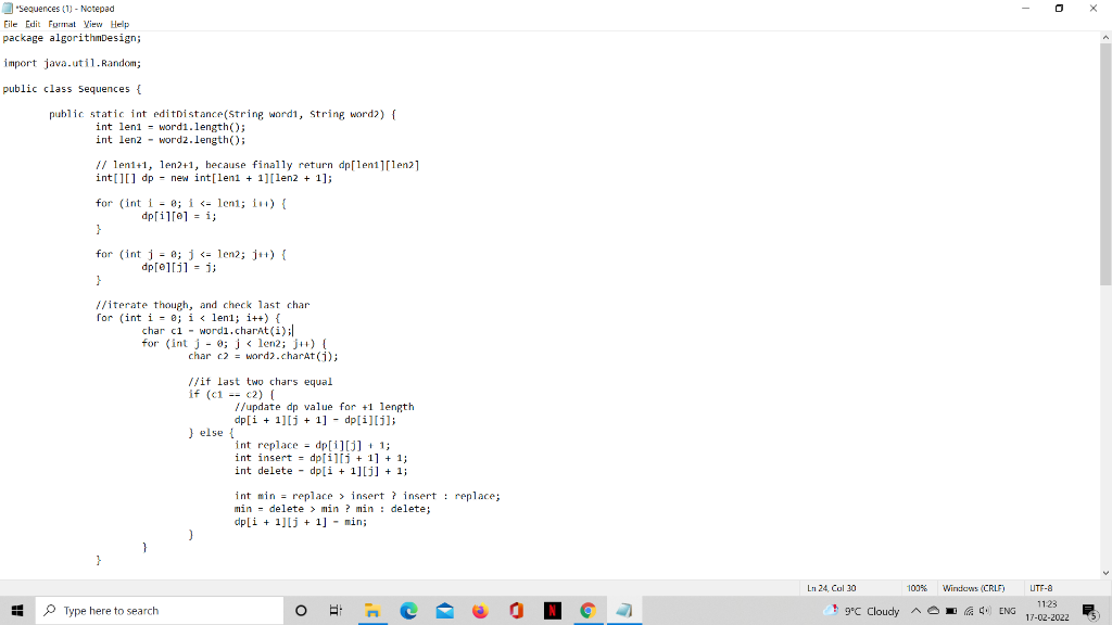 Sequences (1) - Notepad Eile Edit Format View Help | Chegg.com