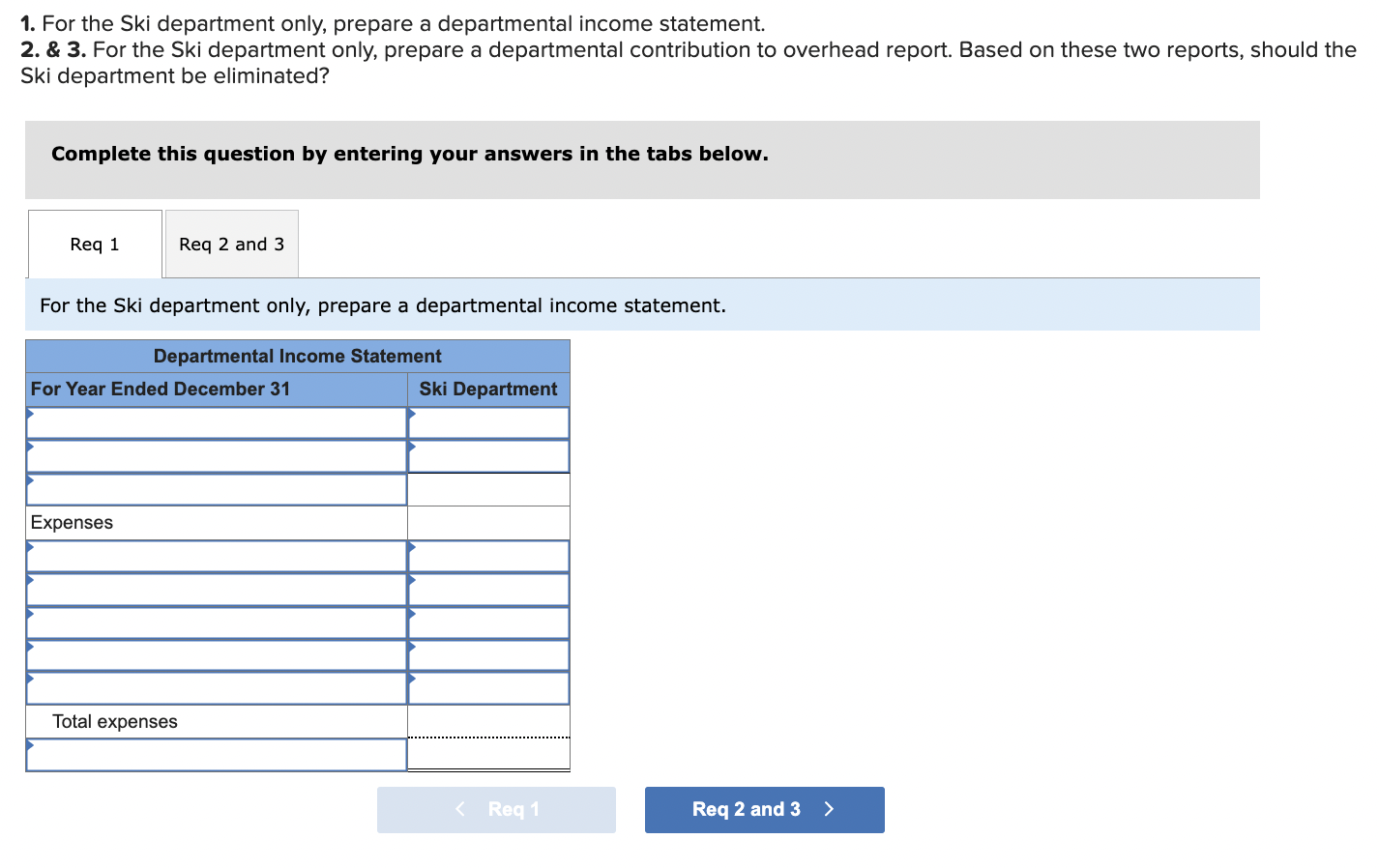Solved The Ski department reports sales of $610,000 and cost | Chegg.com