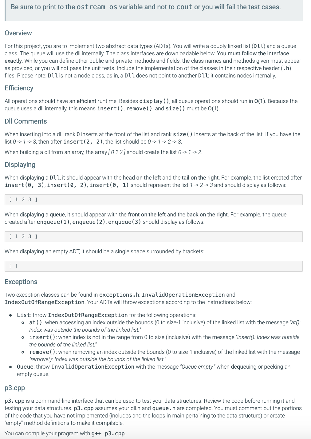 Be sure to print to the ostream os variable and not | Chegg.com