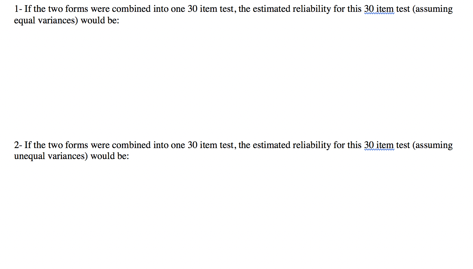 COEFF STABILITY TEST FORMS QuantA QuantB MEAN 20.3 | Chegg.com