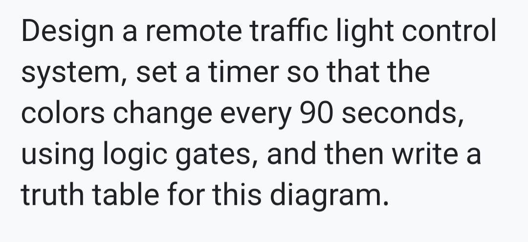 Solved Design a remote traffic light control system, set a | Chegg.com