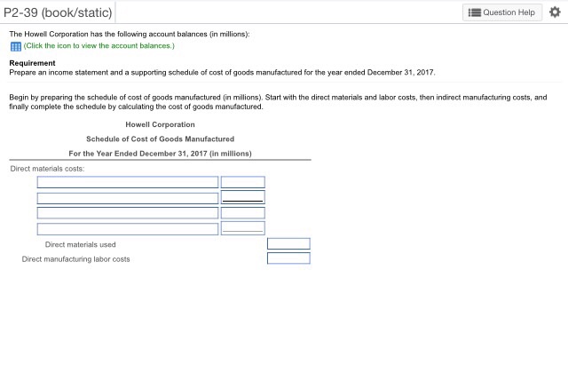 Solved Data Table For Specific Date For Year 2017 Direct | Chegg.com