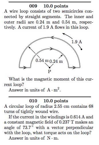 Solved 009 10.0 points A wire loop consists of two | Chegg.com