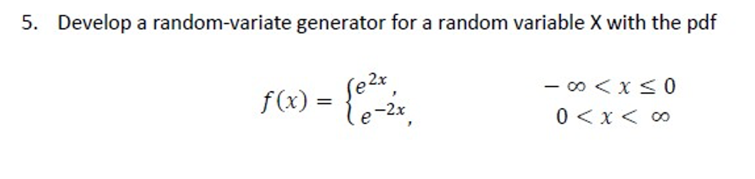 Solved 5. Develop a random-variate generator for a random | Chegg.com