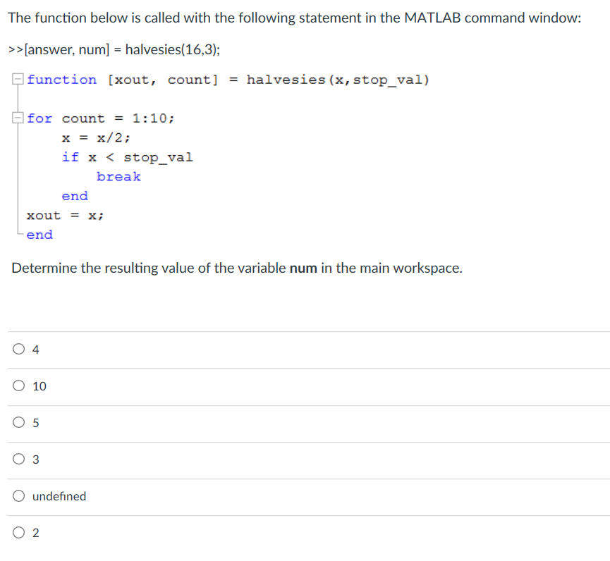 Solved The function below is called with the following | Chegg.com