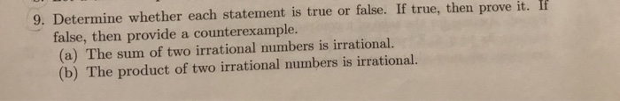 Solved 9. Determine whether each statement is true or false. | Chegg.com