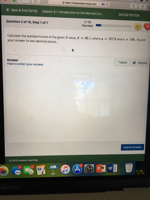 Solved 슬learn.hawkeslearning.com 빼) C O Save & End Certify | Chegg.com