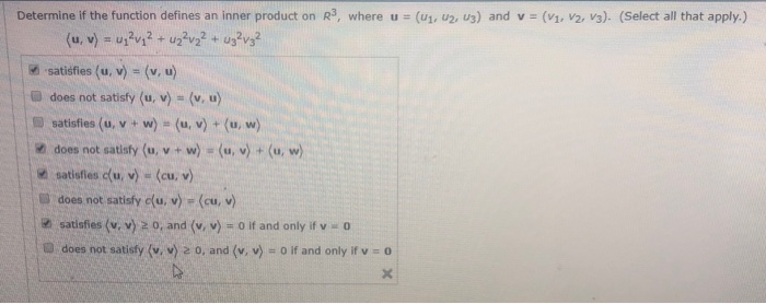 Solved Determine if the function defines an inner product on | Chegg.com