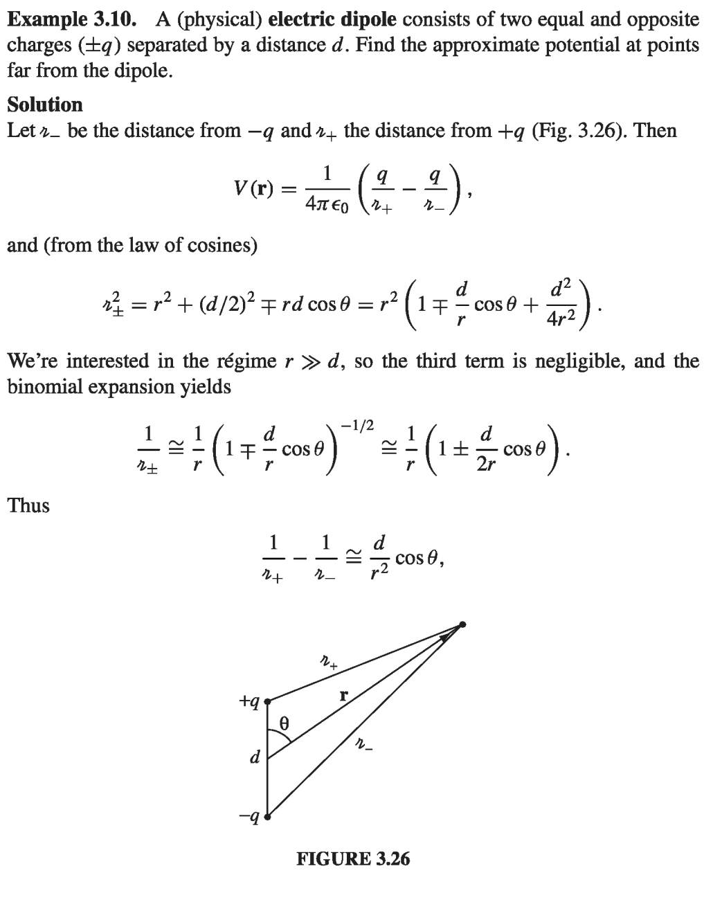 Solved Example 3.10. A (physical) electric dipole consists | Chegg.com