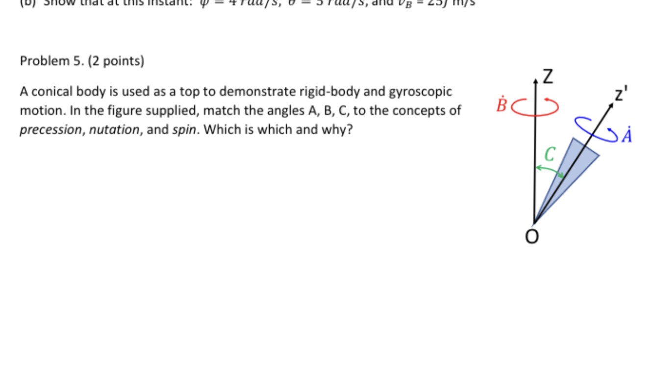 Solved es, VB Z Problem 5. (2 points) A conical body is used | Chegg.com