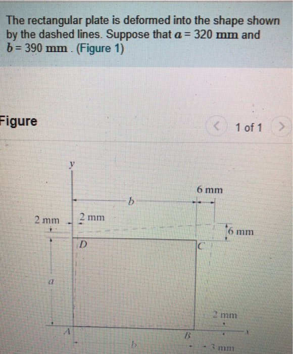 Solved The rectangular plate is deformed into the shape | Chegg.com