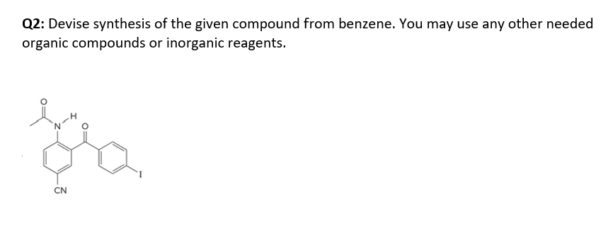 Solved Q2: Devise synthesis of the given compound from | Chegg.com