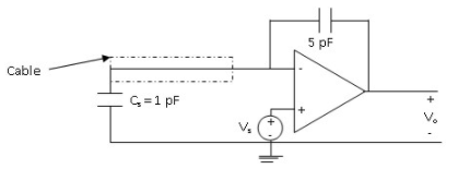 Solved A sensor capacitor Cs = 1 pF is connected to | Chegg.com