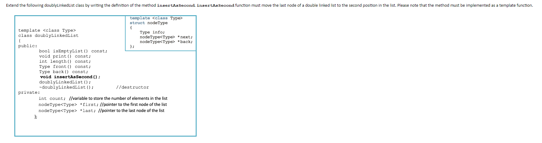 Solved Extend The Following Doublylinkedlist Class By 