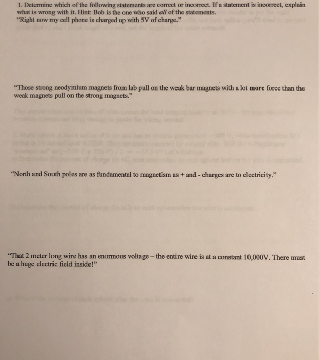 Solved 1. Determine which of the following statements are | Chegg.com