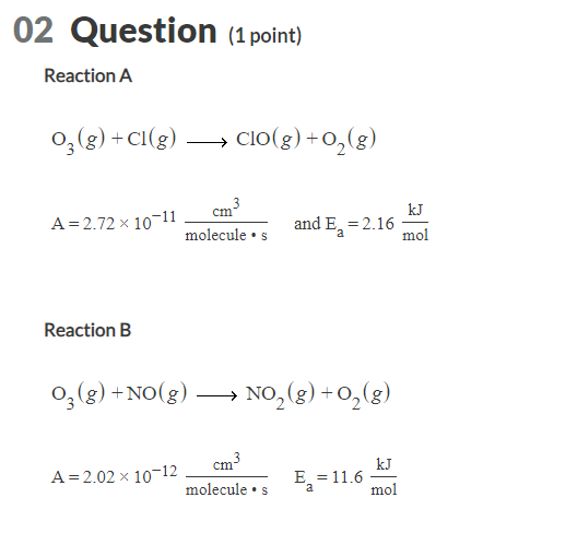 Solved On the basis of the frequency factors and activation | Chegg.com