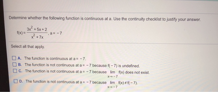 Solved Determine whether the following function is | Chegg.com