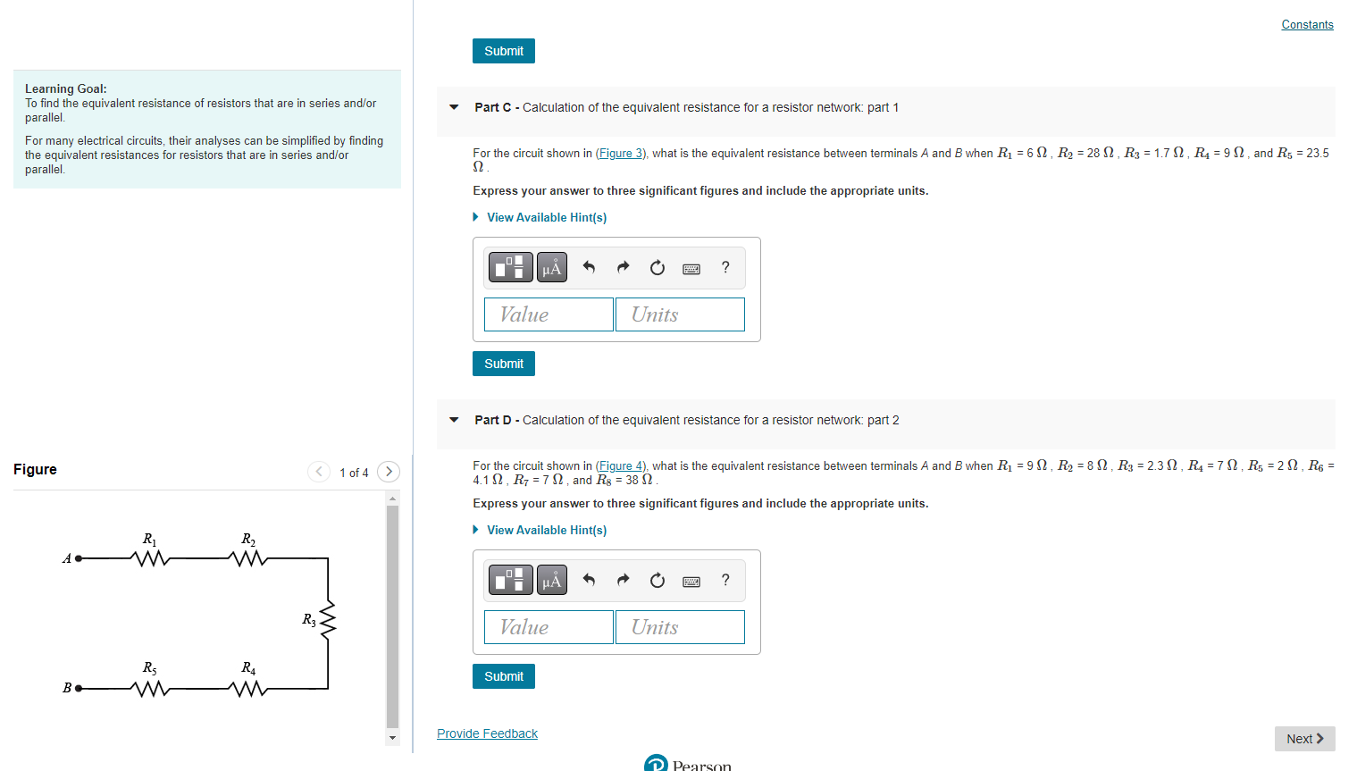 Solved ConstantsLearning Goal: Express your answer to three | Chegg.com