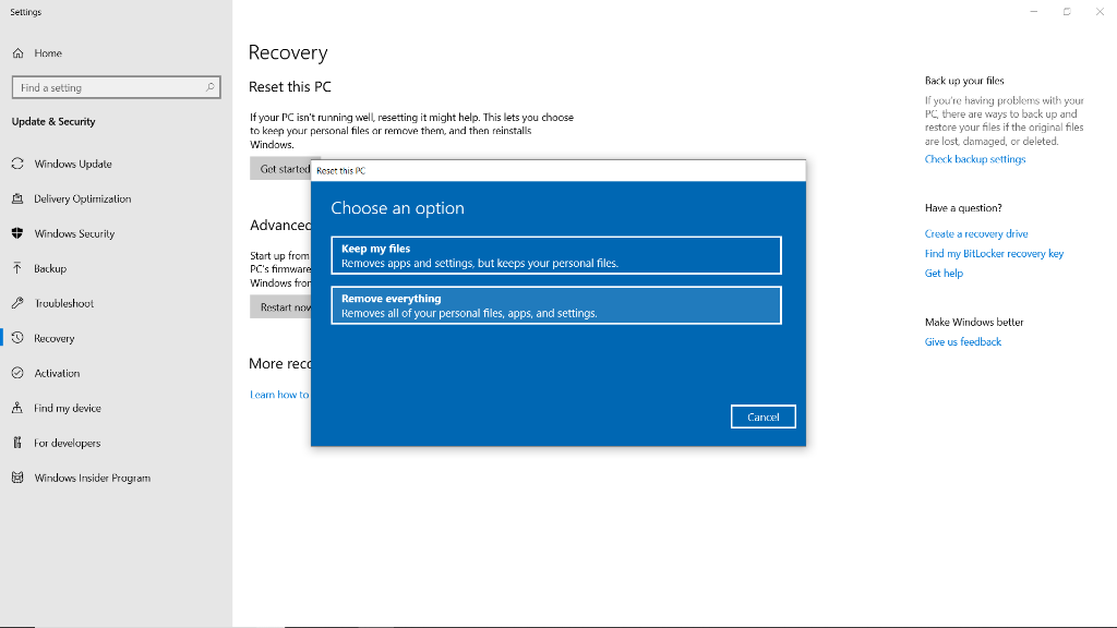 Backup Bitlocker Recovery Key In Windows 10