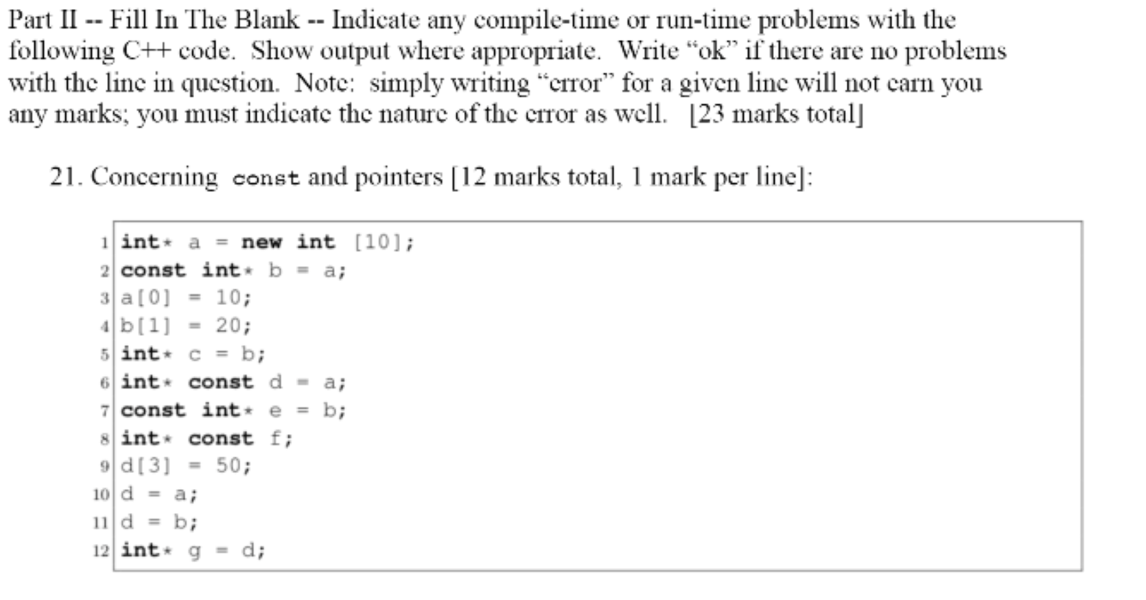 Solved Part II -- Fill In The Blank -- Indicate any | Chegg.com