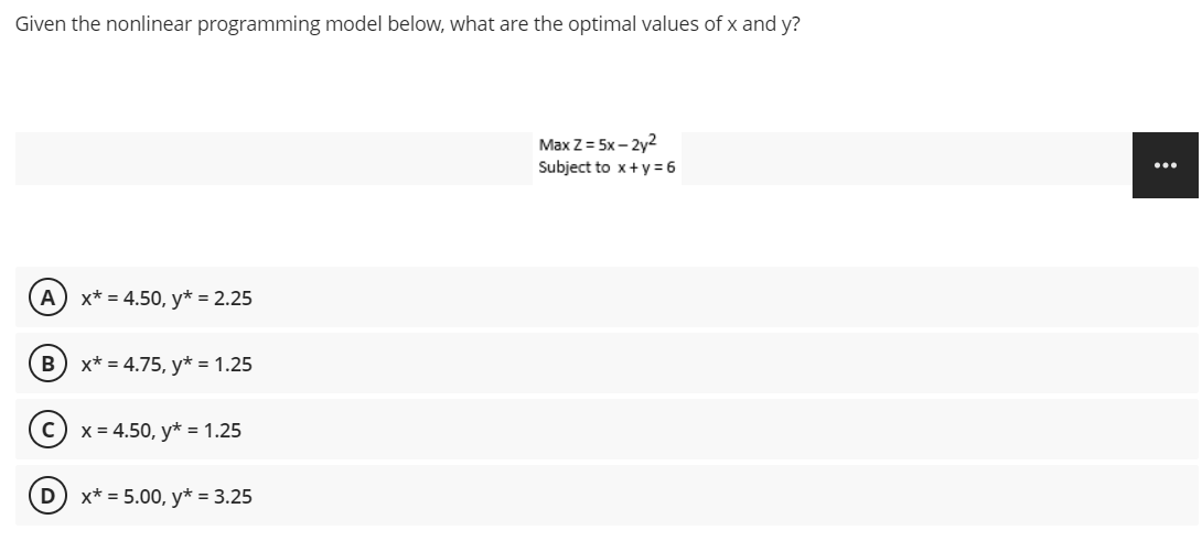 Solved Given The Nonlinear Programming Model Below What Are 6908