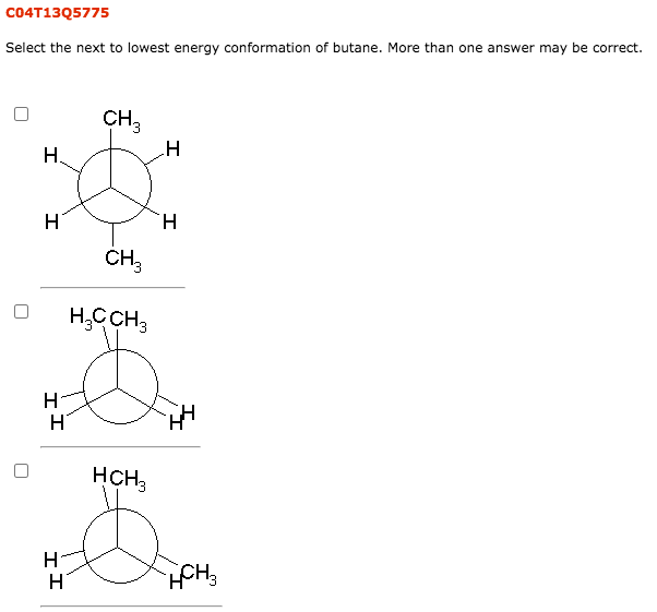 Solved C04713Q5775 Select the next to lowest energy | Chegg.com