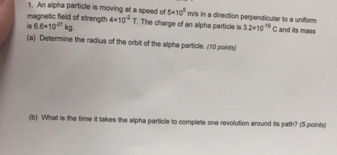 Solved An alpha particle is moving at a speed of 5 times | Chegg.com