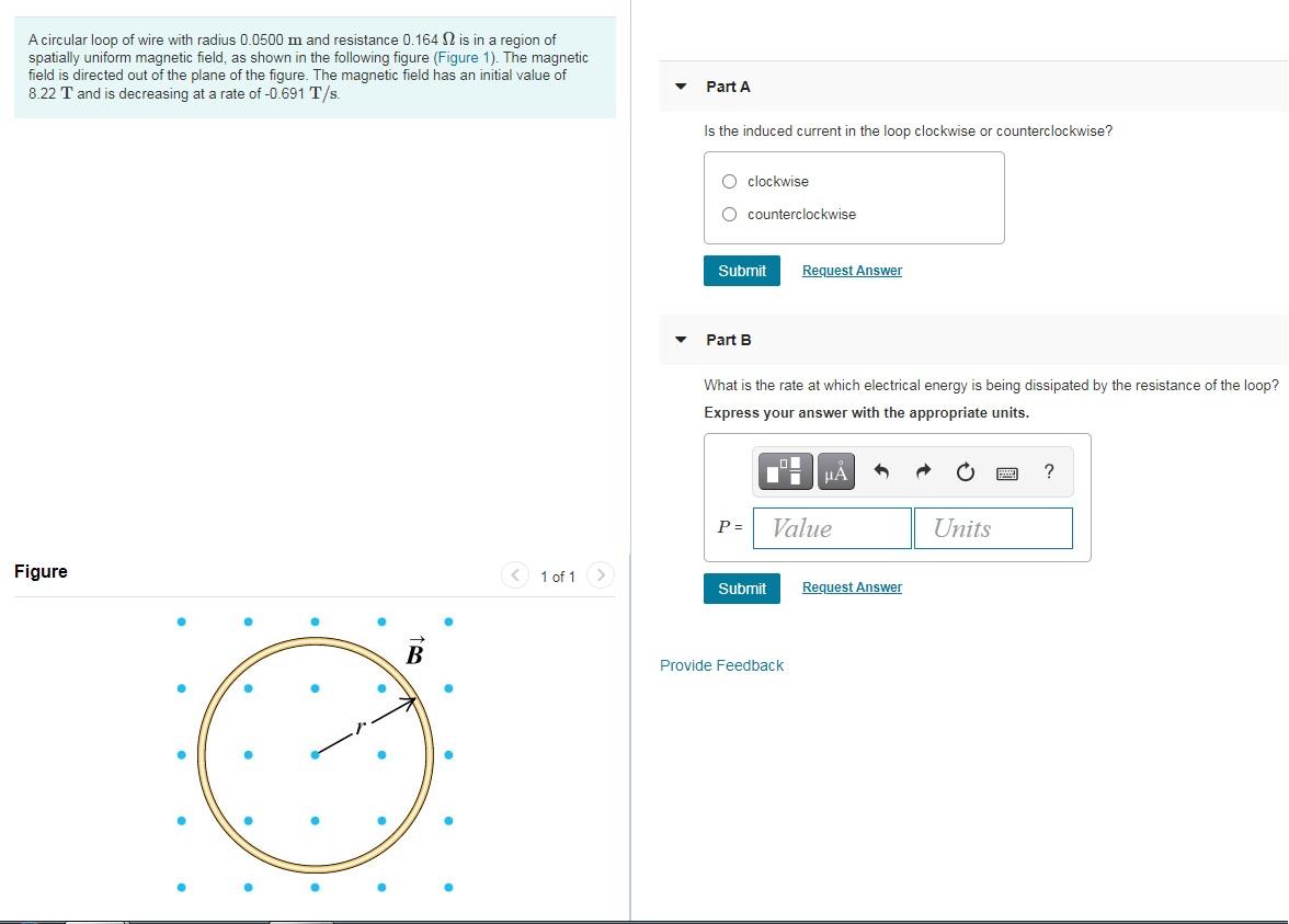 Solved A circular loop of wire with radius 0.0500 m and | Chegg.com
