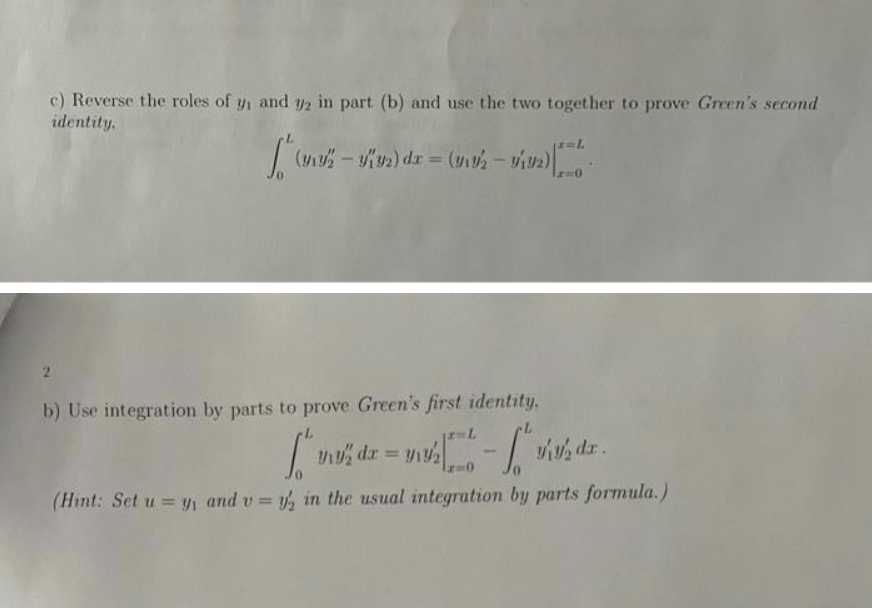 Solved d) Use parts (a) and (c) plus the boundary conditions | Chegg.com