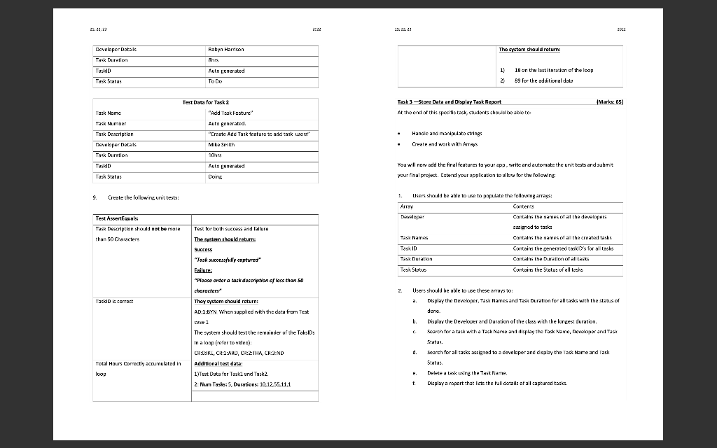 Solved Task 2 - Adding Tasks feature (Marks: 55) At the end | Chegg.com