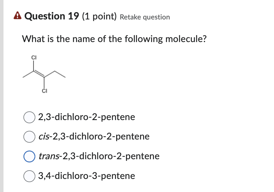 Solved What is the name of the following molecule? | Chegg.com