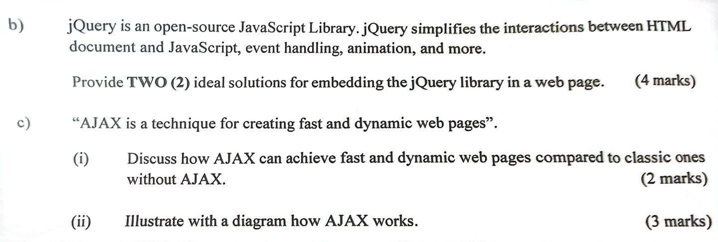 Solved Jquery Is An Open Source Javascript Library Jquery 3391