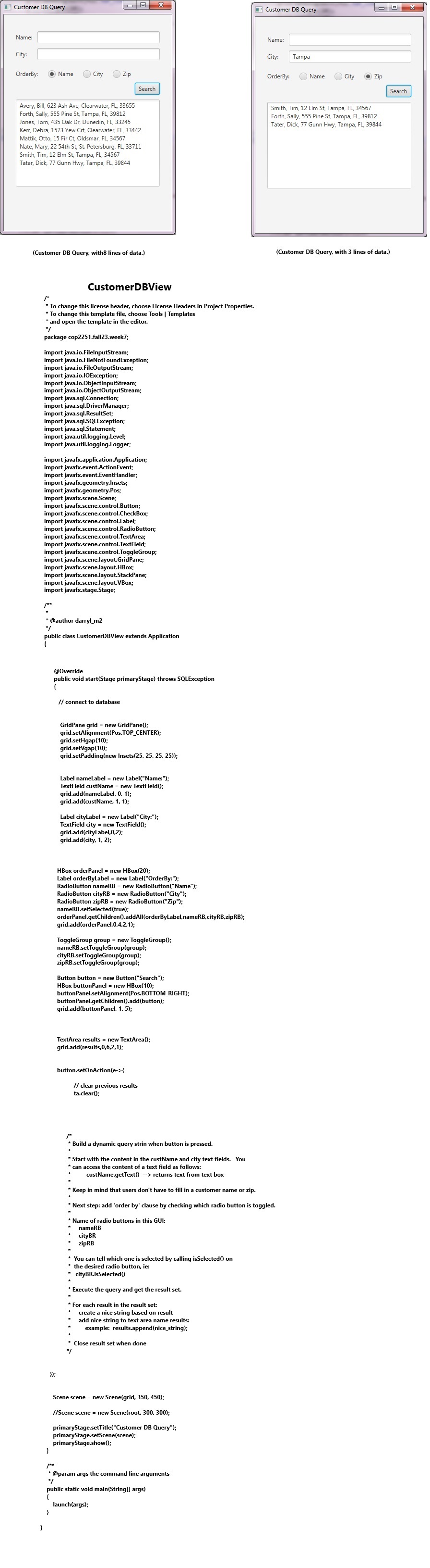 Solved Dynamic Queries with JavaThis assignment will provide | Chegg.com