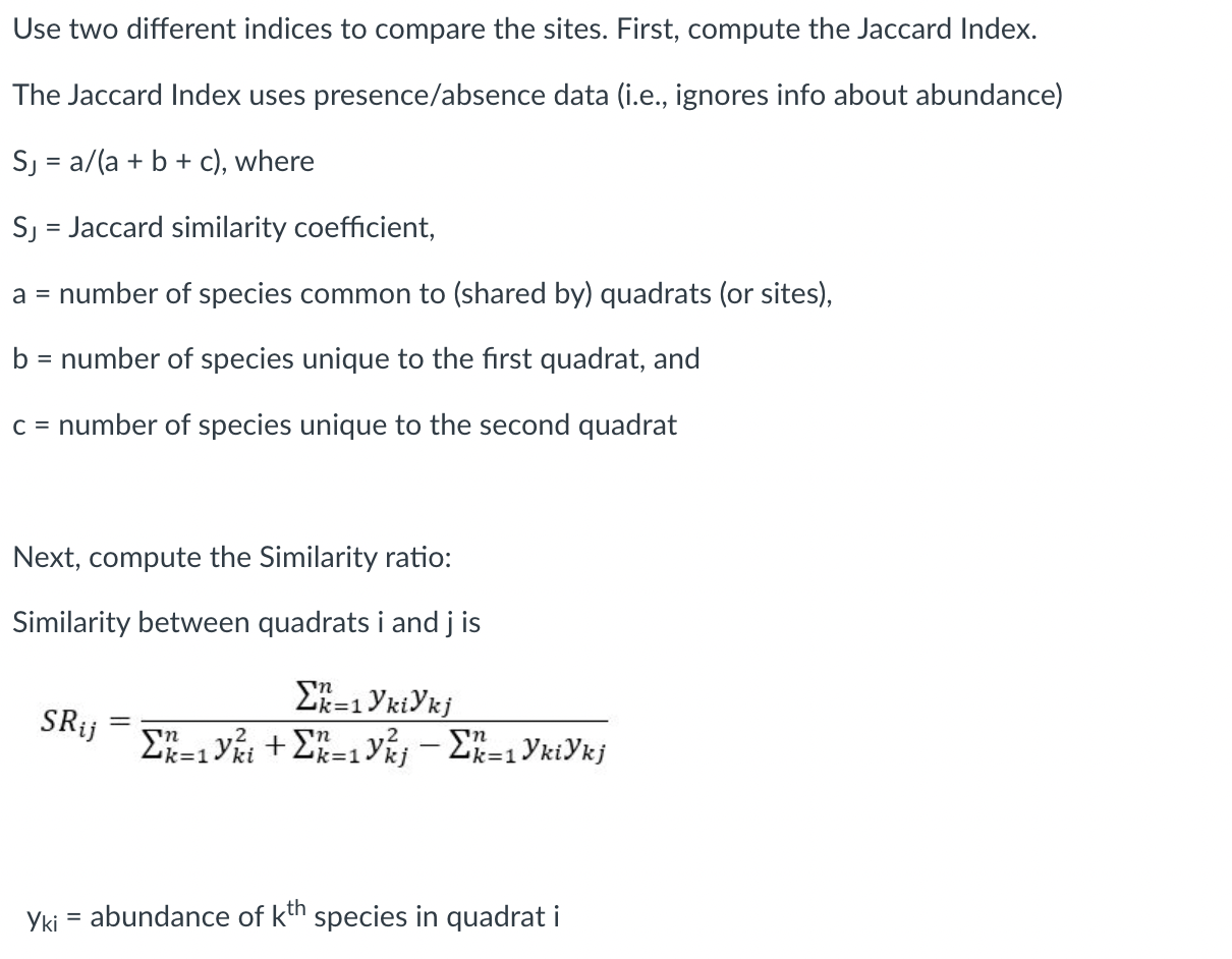 Solved data was recorded:Use two different indices to | Chegg.com