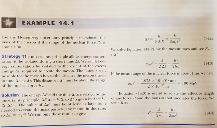 Solved 3. Using the uncertainty principle in example 14.1, | Chegg.com