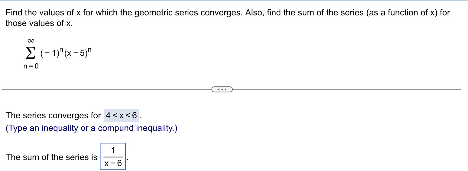 Find the values of x for which the geometric series | Chegg.com