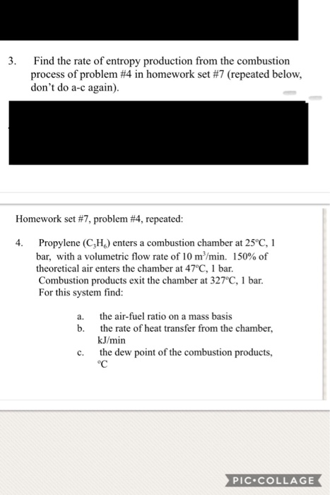 Solved 3. Find the rate of entropy production from the | Chegg.com