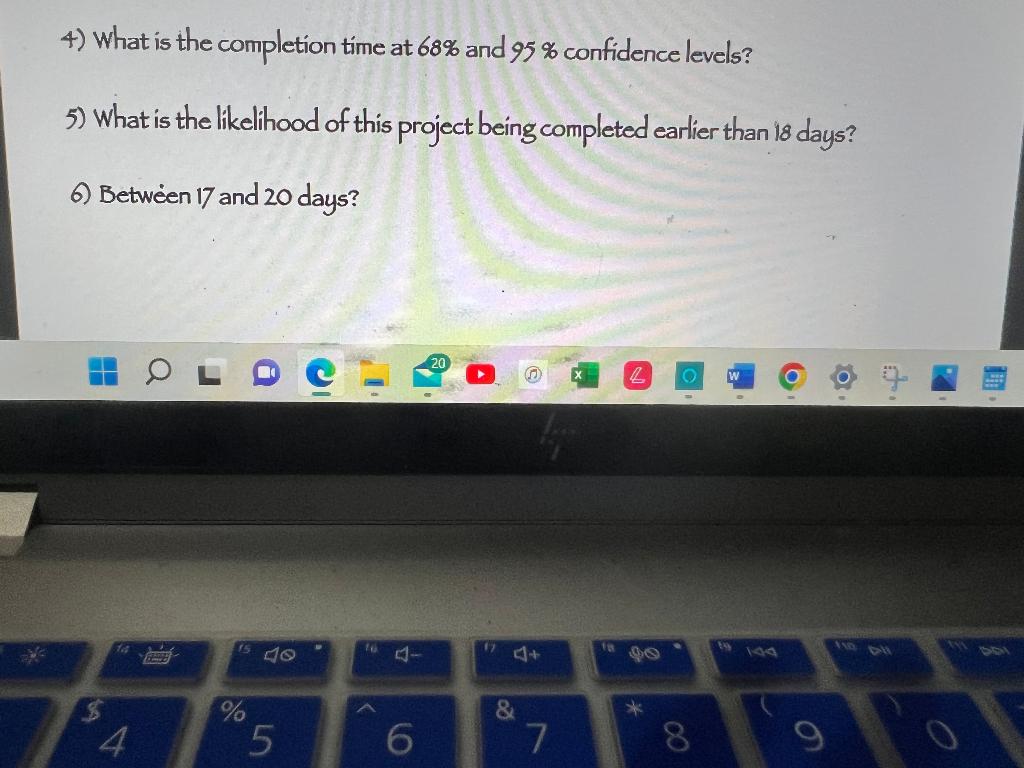 Solved ACTIVITY PREC. ACT. TIME ESTIMATES (days) 1) | Chegg.com