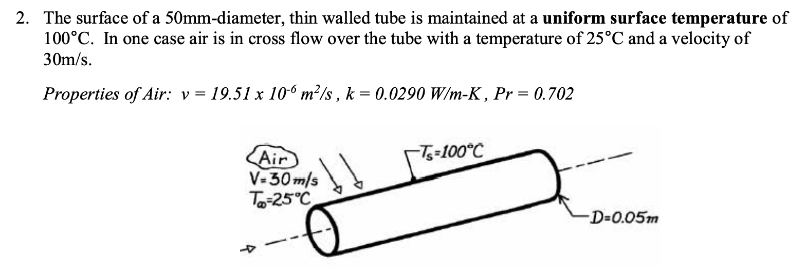 Solved Calculate the heat flux from the tube to the air. | Chegg.com
